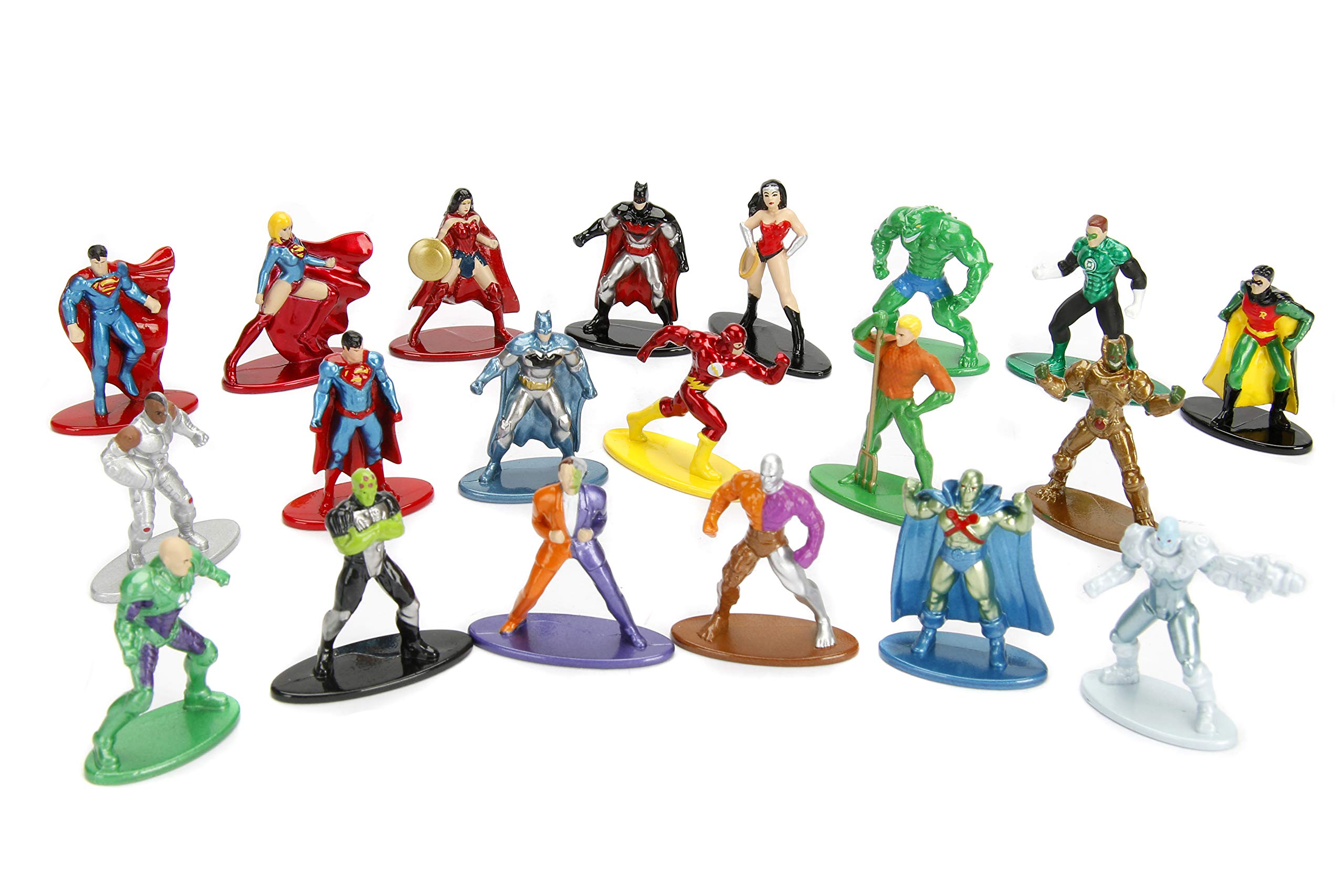 Jada Toys DC Comics 1.65" Die-cast Metal Collectible Figures 20-Pack Wave 1, Toys for Kids and Adults, Multi-Color (84409)