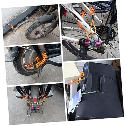 INOOMP Spring Tool Wire Rope Lock Padlock 1.2m Bike Lock Tool Anti- Rope Lock Lengthen