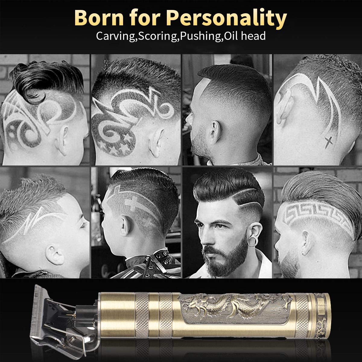 LIDIWEE Hair Clippers for Men, Zero Gapped Trimmers, Personality Professional Cordless Rechargeable T-Blade Trimmer Precision Clippers for Hair Cutting