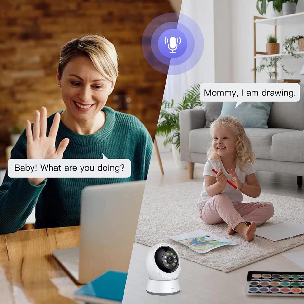 WiFi Indoor Home Security Camera - 5G Security Camera, 1080P Home WiFi Camera, 360° Dome Camera for Home Surveillance, Baby & Pets Camera Monitor