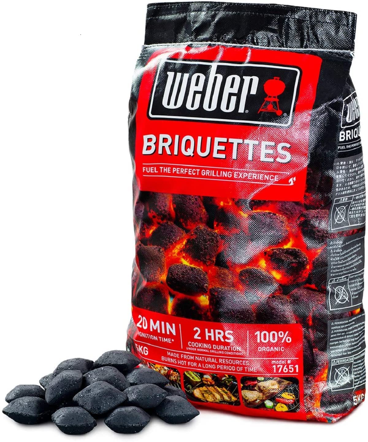 Weber 17590168, Black, Briquettes, 30 x 20 x 17 cm | 17590, 4-kilograms