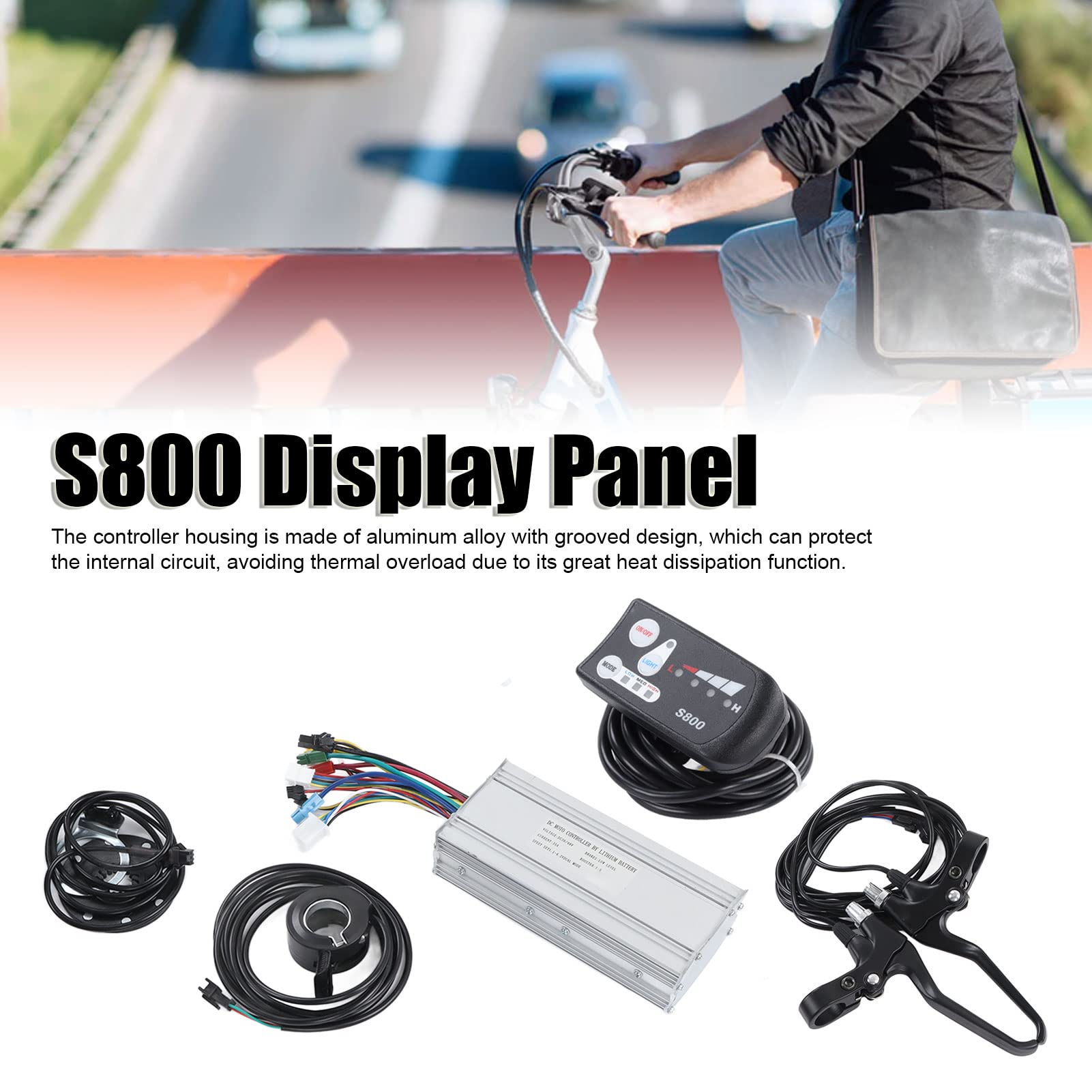 RiToEasysports Electric Conversion Kit, DC 36V 48V 35A Controller S800 Display Panel for 1500W Motor Electric Bike Scooters