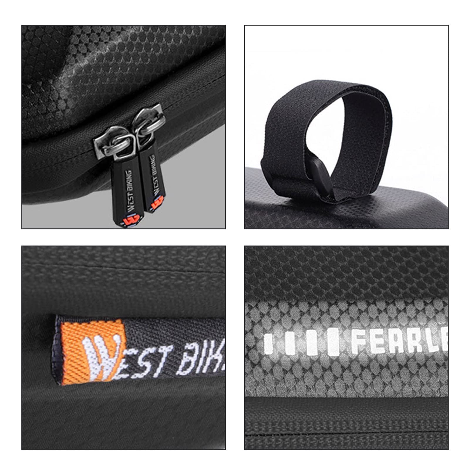 pologmase Frame Bag,EVA Hard Shell Bicycle Bag with Reflective Strip | Waterproof Front Tube Bag Bicycle Saddle Bag Bicycle Accessories, Bag Under Seat, Strap-on Seat Storage Bag
