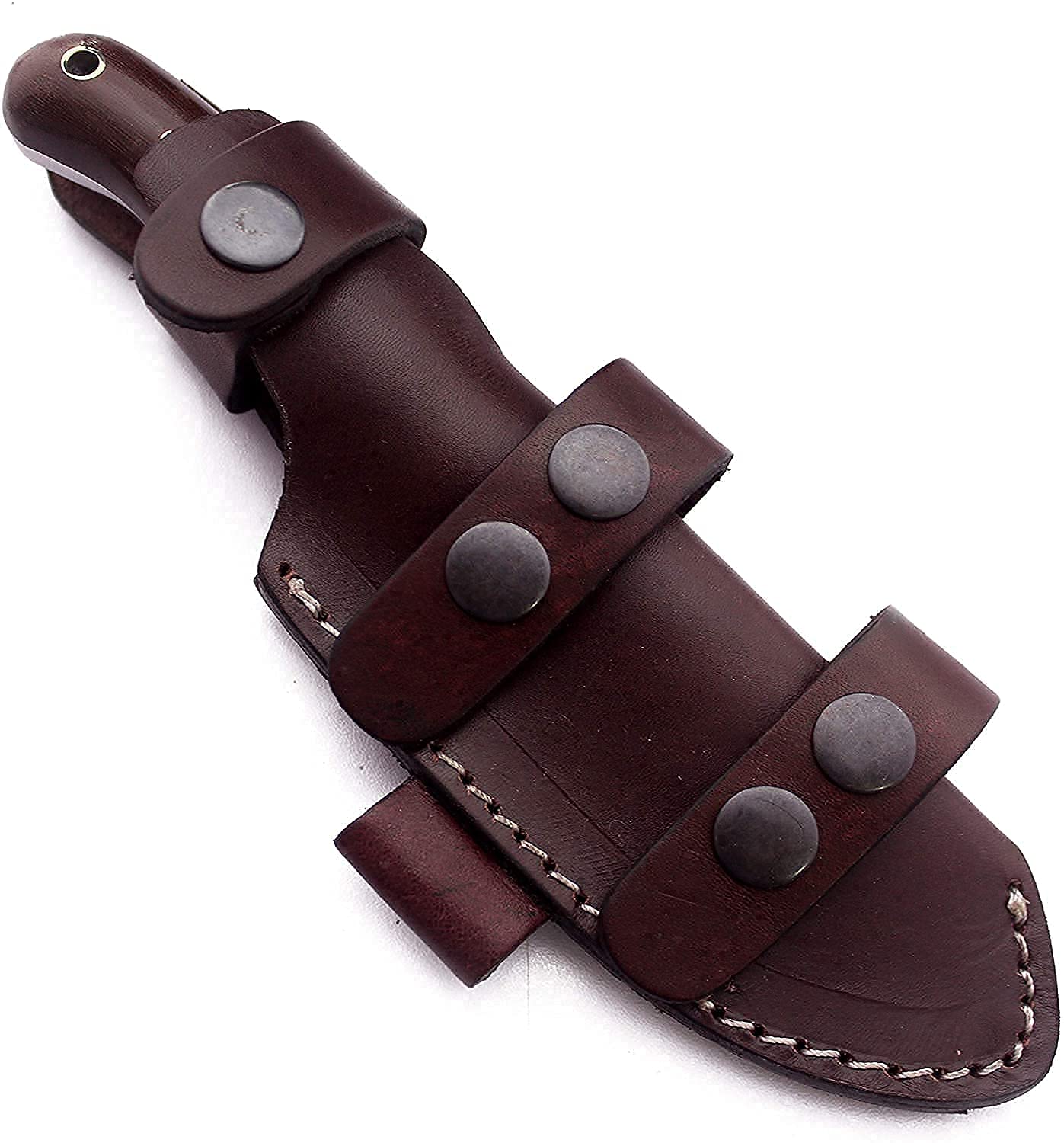 MAAN Handmade Damascus Fixed Blade Knife with Micarta & Bone Handle - Survival, Tactical and Camping - Damascus Steel Knife - Damascus Hunting Knife with Right Hand Cross Draw Leather Sheath