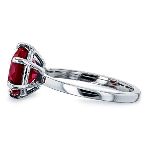 Kobelli Created Red Ruby 6-Prong Solitaire Ring 10mm 14k White Gold, 9.5