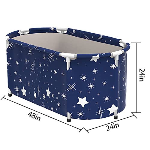 Portable Foldable Bathtub, 48" Freestanding Soaking Bath Tub for Adults, Separate Family Bathroom SPA Tub, Folding BathTub for Adult, Efficient maintenance of Temperature, Ideal for Hot Bath Ice Bath