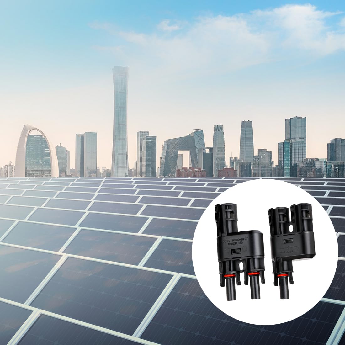 LINXIU Solar Branch Connector Waterproof 2 to1 Branch Connectors Solid Copper Terminal for Parallel Connection Between Solar Panels 1 Pairs