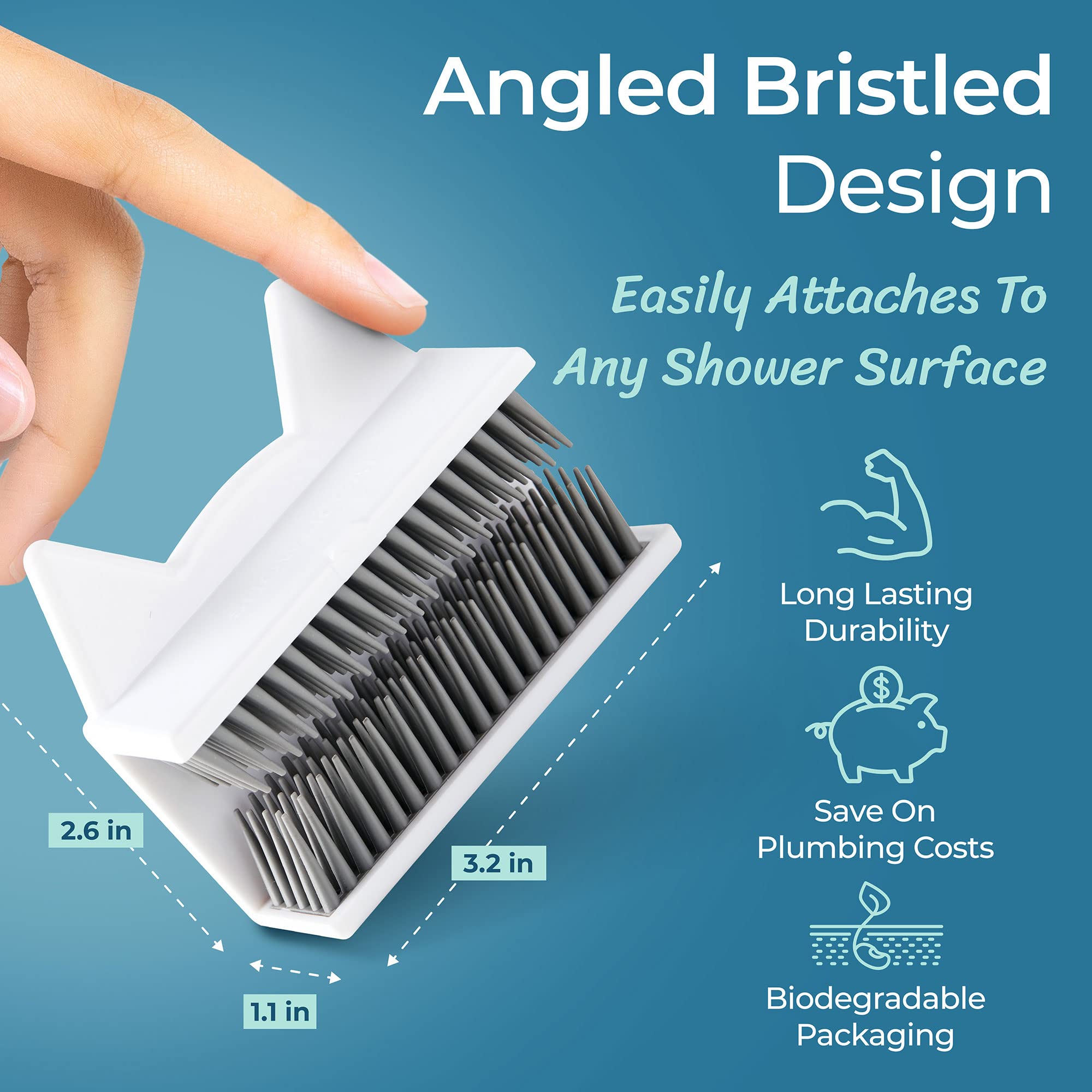 Shower Cat Hair Catcher Shower Wall, Hair Trap - Hair Collector for Shower, Silicone Hair Catchers for Shower, Drain Protector and Bathtub