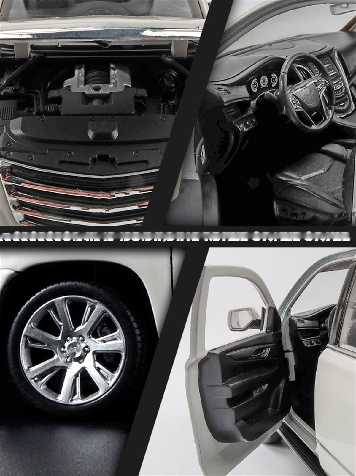QTSM Die-Casting 1:27 2017 for Cadillac for Escalade Car Alloy Car Model Simulation Car Gift Toy Die Casting Model Boy Toy (Color : White)