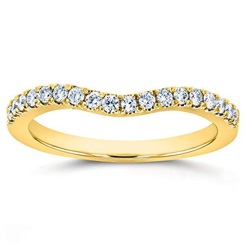 Kobelli Lab Grown Diamond Womens Curved Wedding Band 1/5 CTW 14k Yellow Gold (DEF/VS), 6
