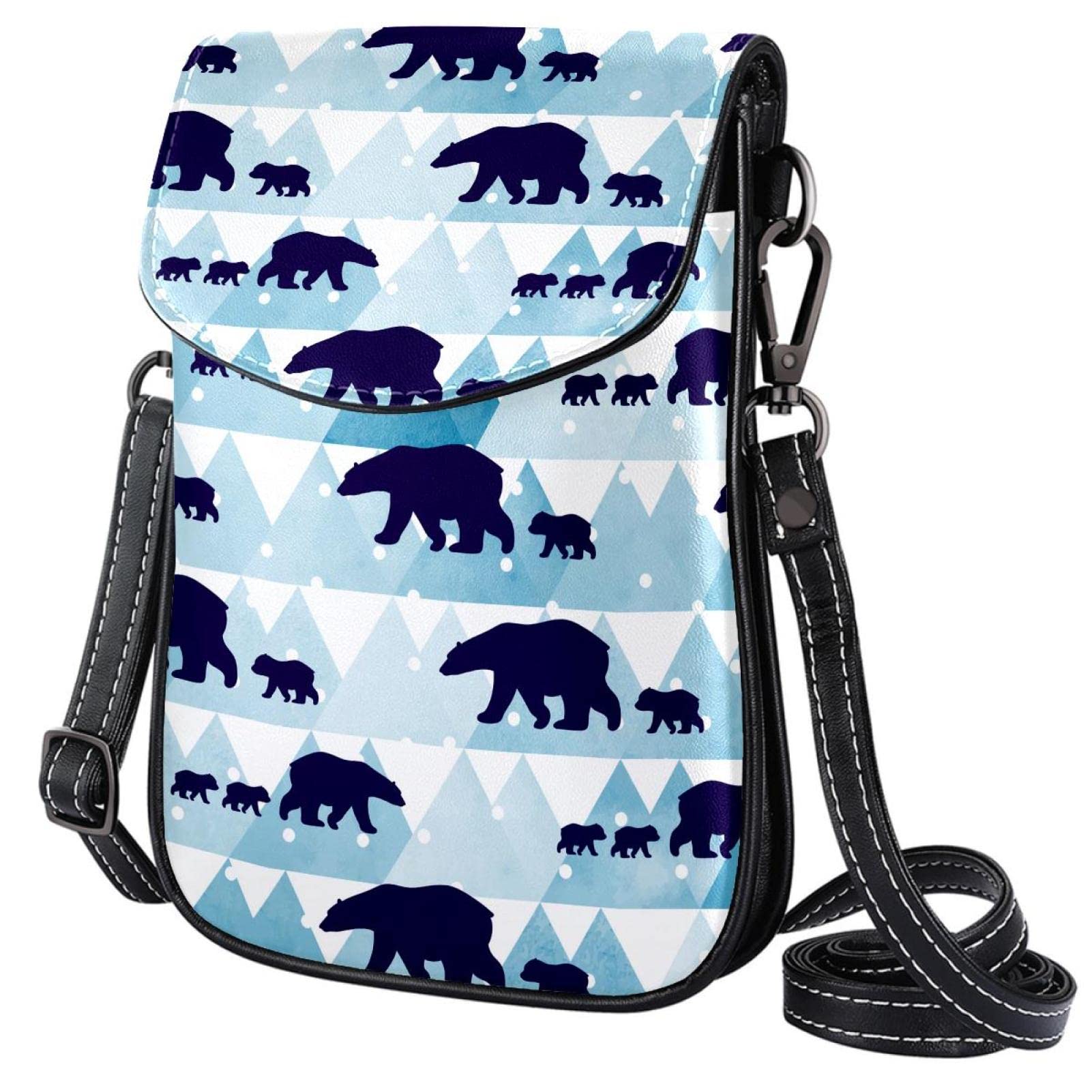 Small Crossbody Bag Polar Bear Cell Phone Purse Wallet