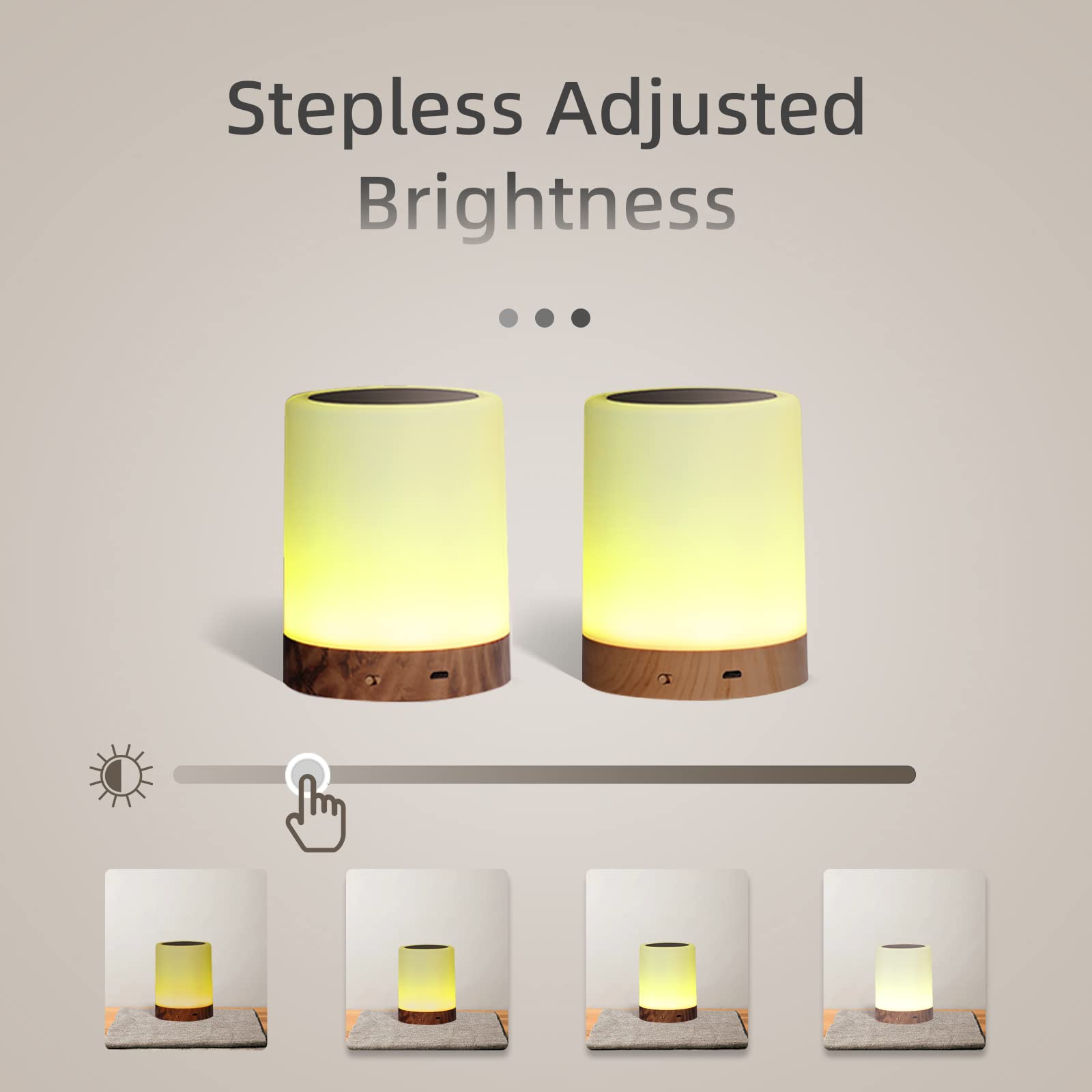 TLAOTNIY Night Light Touch Sensor Lamp,Soft Eye Bedside Table Lamp, Dimmable Warm White Light & 13 Color Changing RGB for Kids Bedroom/Room/Dorm (120mm-Silver)