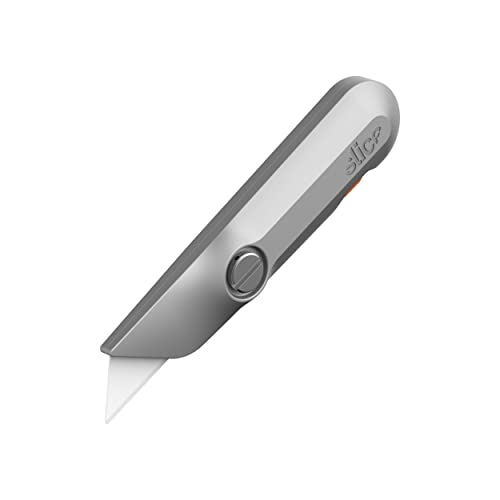 Slice 10582, Drywall Knife, Ergonomic Aluminum Handle for Easier Cuts, Attached Safety Cap, Finger Friendly Ceramic Blades, Lasts 11x As Long as Metal