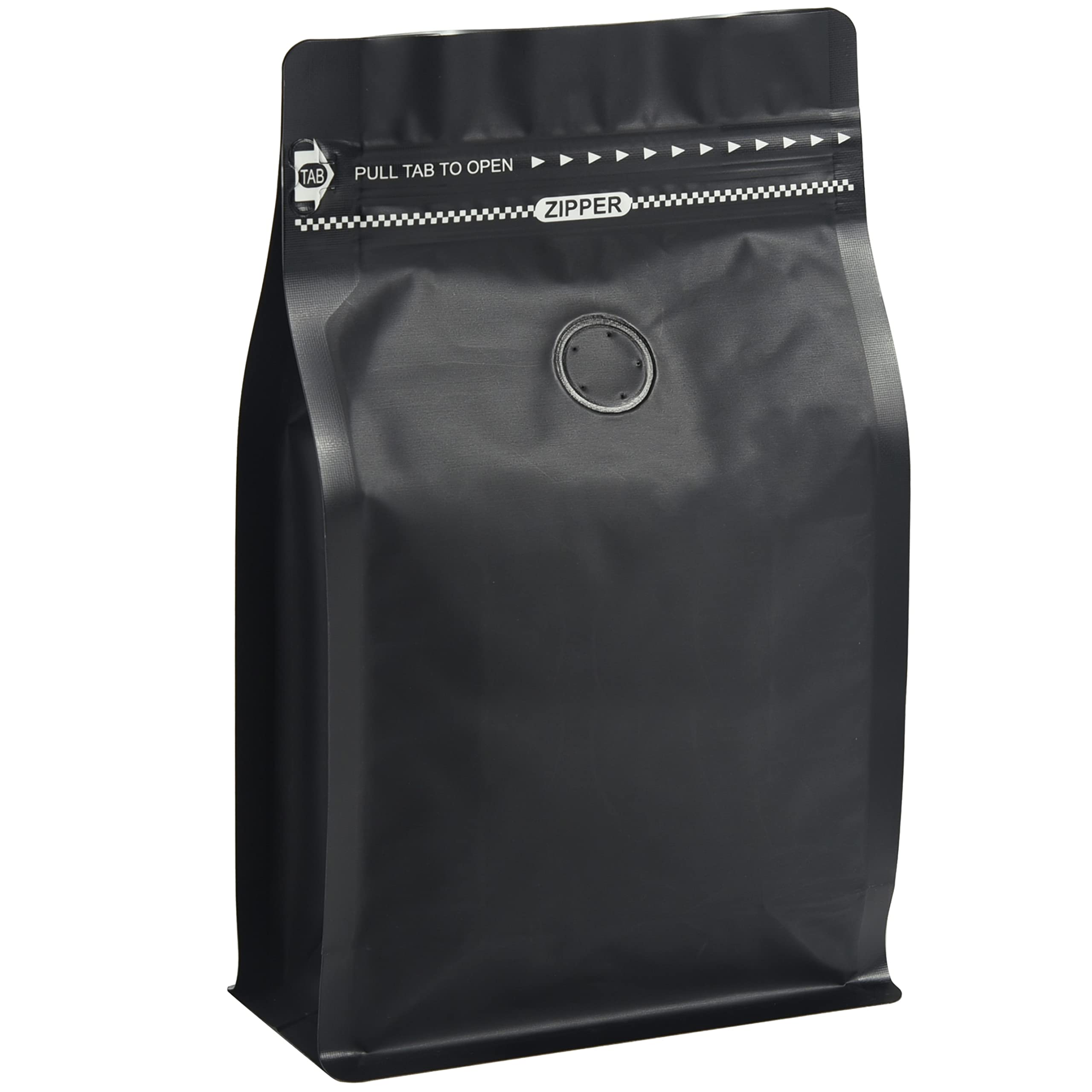 Pack of 50 1 LB Black Color Foil Coffee Bags - High Barrier Aluminum Foil - Flat Bottom Coffee Pouches with Degassing Valve, Food Storage Bags with Rsealable Zipper & Easy Open Tape (50 Pieces,