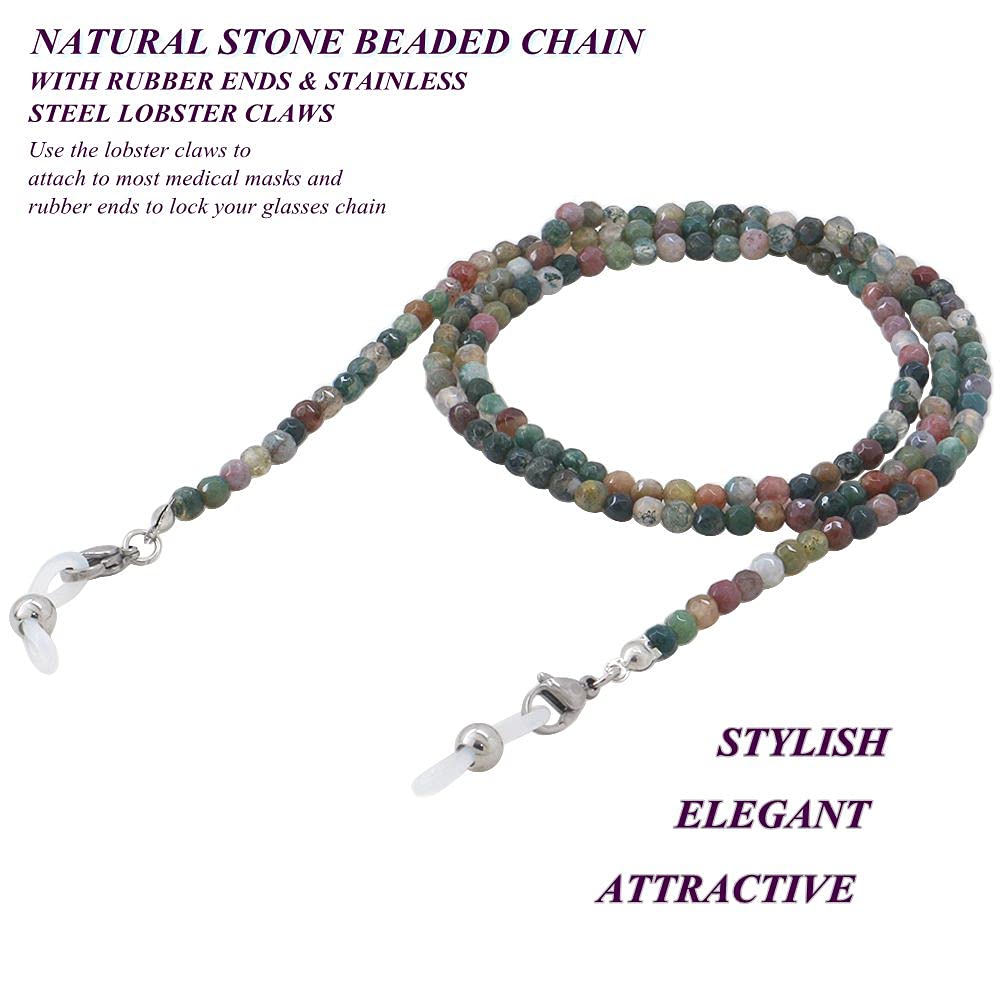 KAI Top Eyeglass Chain Sunglass Chain Fashion Natural Stone Beaded Mask Lanyard Chain Face Mask Holder Chain for Women Men