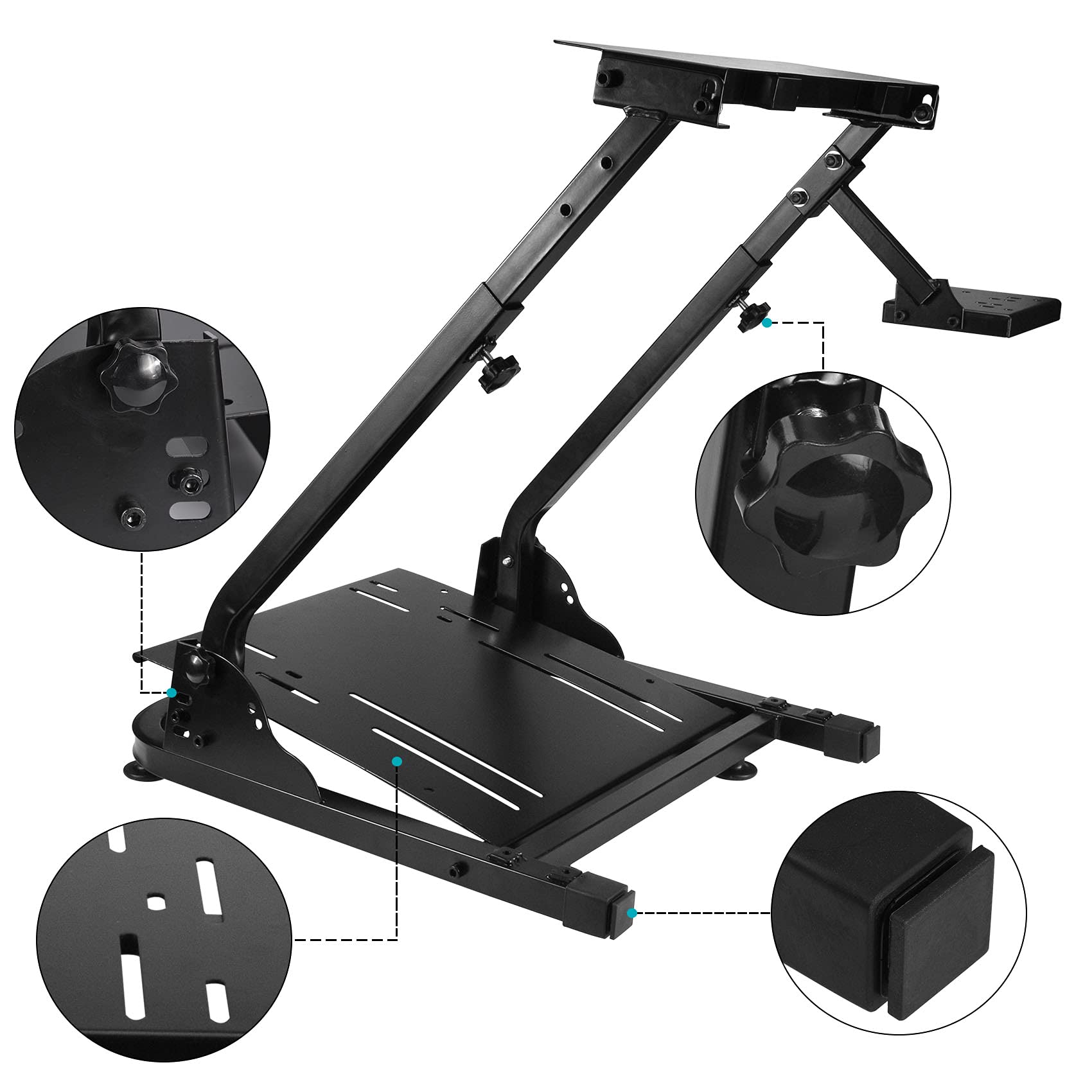Oswerpon Racing Steering Wheel Stand Fit for Logitech G25, G27, G29, G920 Height and Angle Adjustable Gaming Racing Simulator Wheel Stand Without Pedals and Wheels