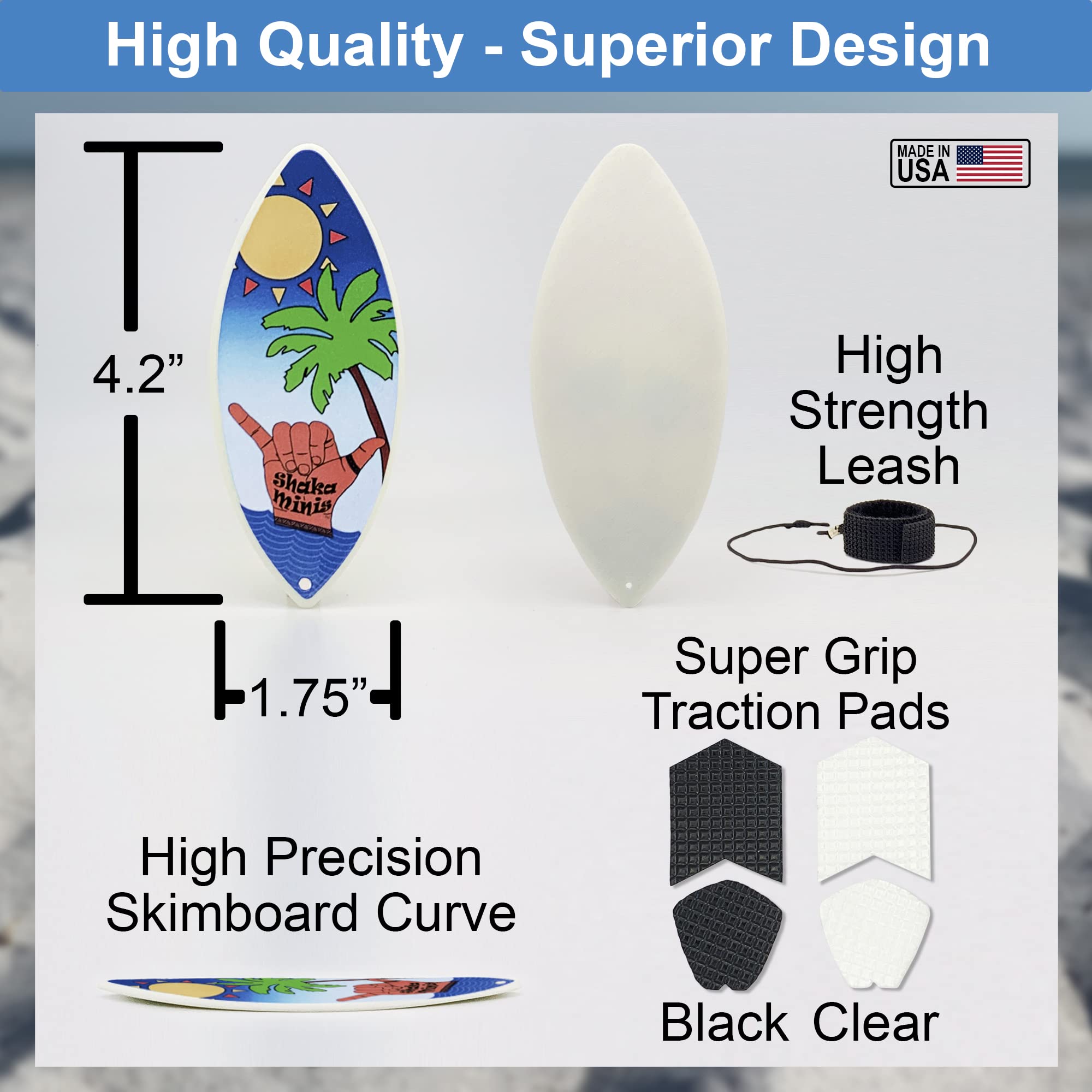 Shaka Minis Finger Skimboard | Finger Surfboard - Skim and Surf The Wind, Waves and Almost Anywhere (Shaka)