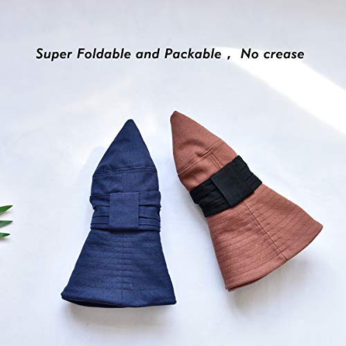 SOMALER Sun Hats for Women Roll-up Wide Brim Summer Beach Hat Foldable Floppy Cotton Hat