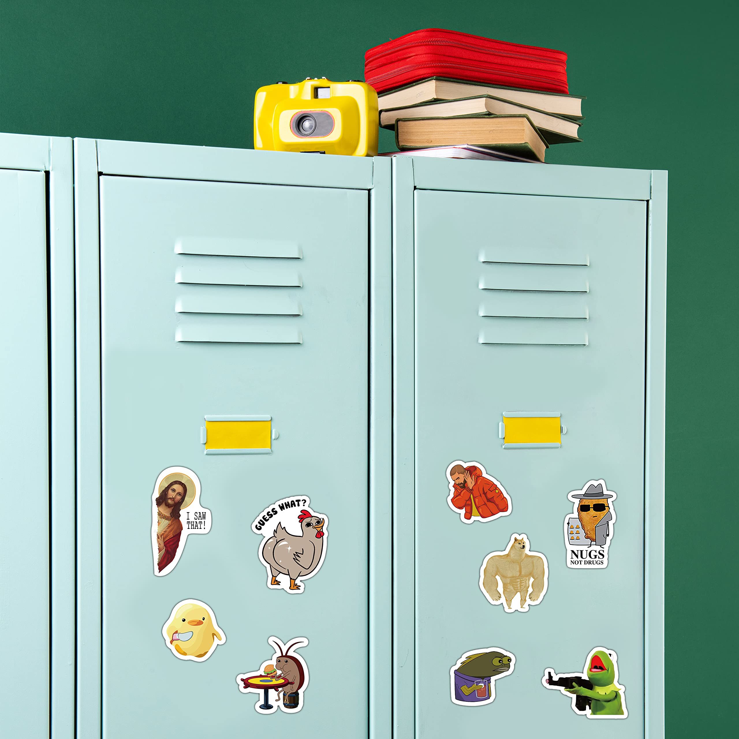 Pounchi Memes Funny Magnet (12 Packs) Funny Magnet Bumper Office Cabinets Decoration Fridge Metal Magnet Flexible Reusable Magnetic Vinyl