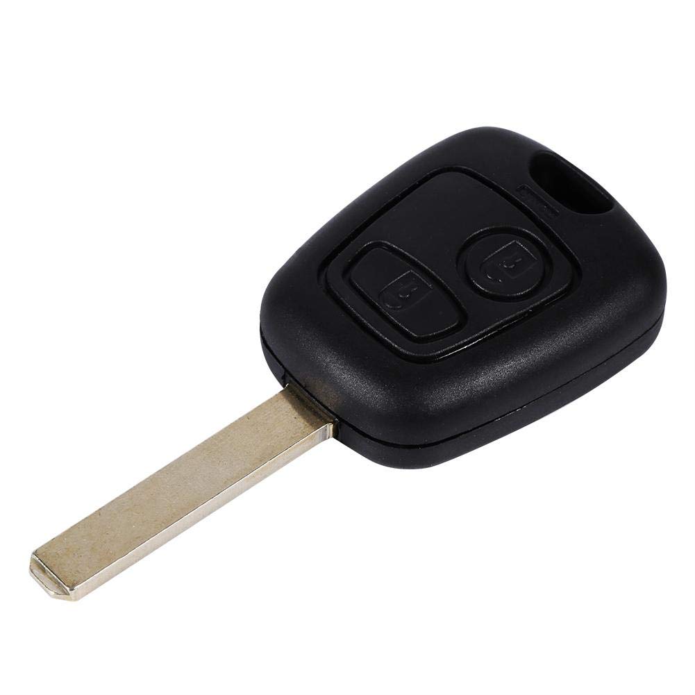 Key Shells, 2 Buttons Uncut Blank Blade Remote Car Key Fob Shell Case for 107 207 307 407