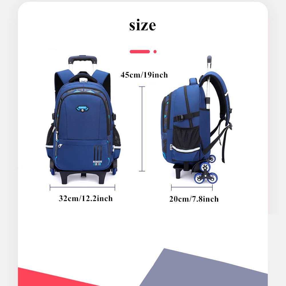 LANSHIYA 3Pcs Galaxy Kids Rolling Backpack Black Starry Sky with Wheels Trolley School Bag Set for Boys