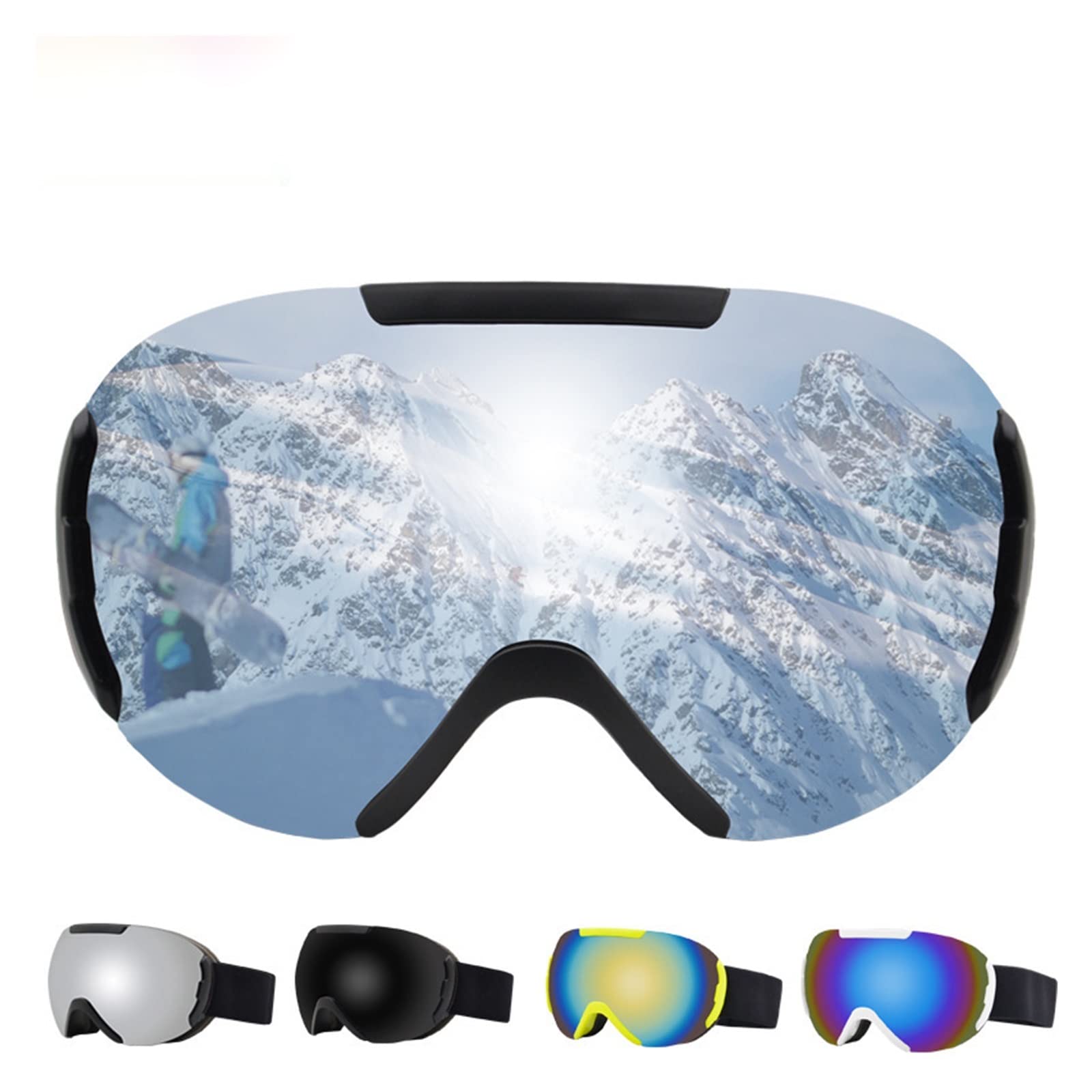 Quality Durable High Clear PC Electroplated Lenses Anti Fog Windproof Unisex Designer Ski Goggle For Climbing Skiing