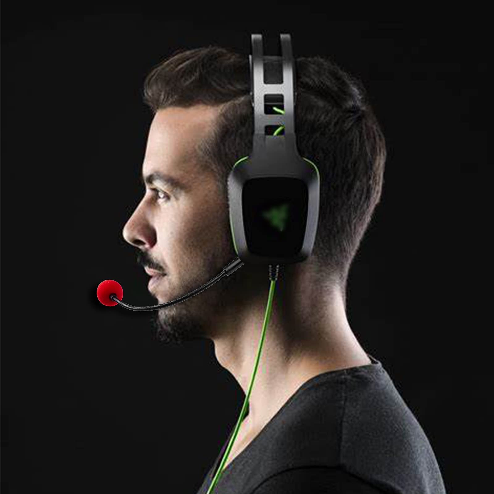 Mic Replacement for Razer Electra V2 7.1 Gaming Headset Detachable Microphone Gaming Headset on PS5, PS4, PC, Xbox, Noise Cancelling 3.5mm Black