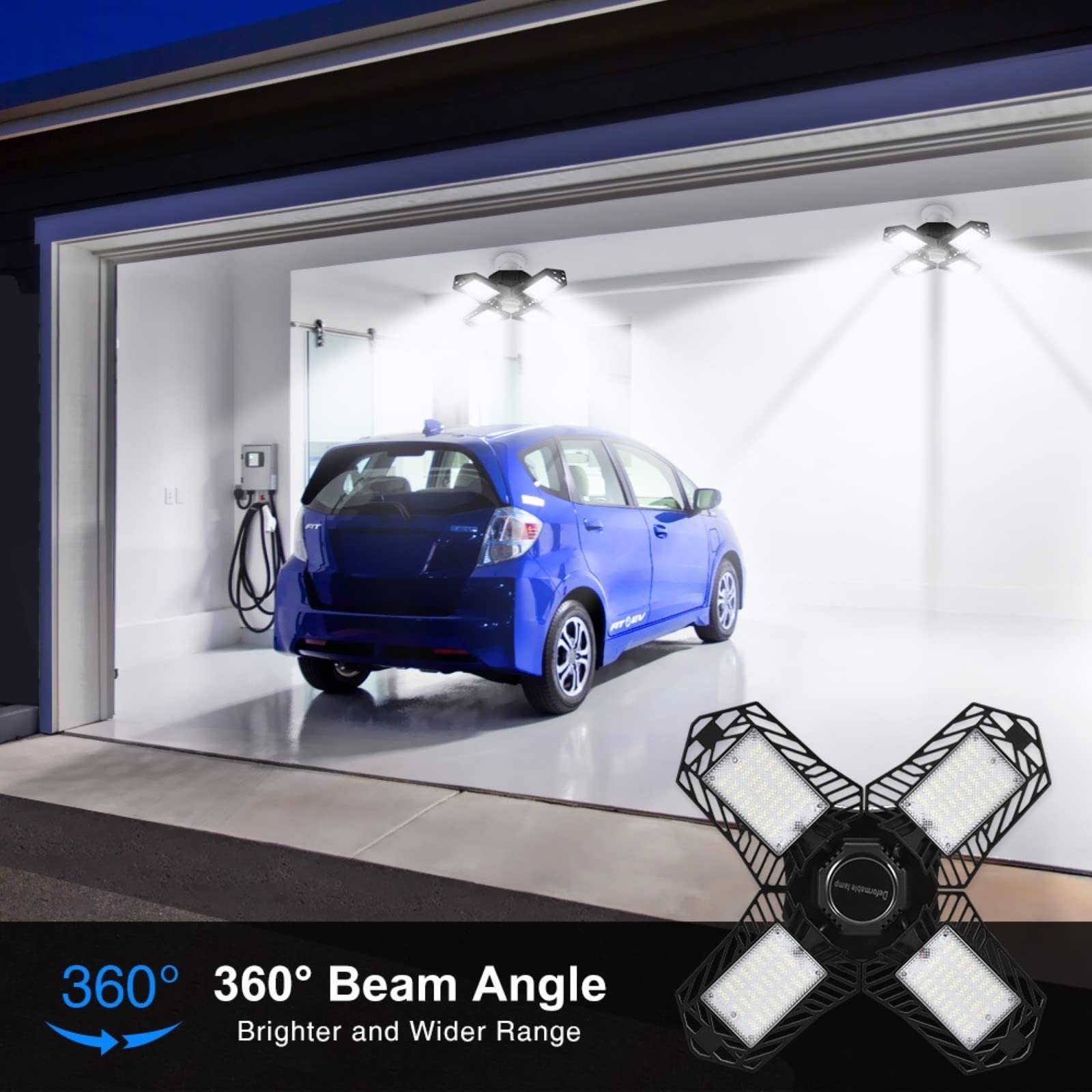 URBERY E26/E27 Base Led Shop Light, Garage Lights Ceiling Led Shop Ligthts, Deformable Garage Lights Ceiling LED Shop Light for Workshop Workbench Attic Basement ( Size : 4 Pack )