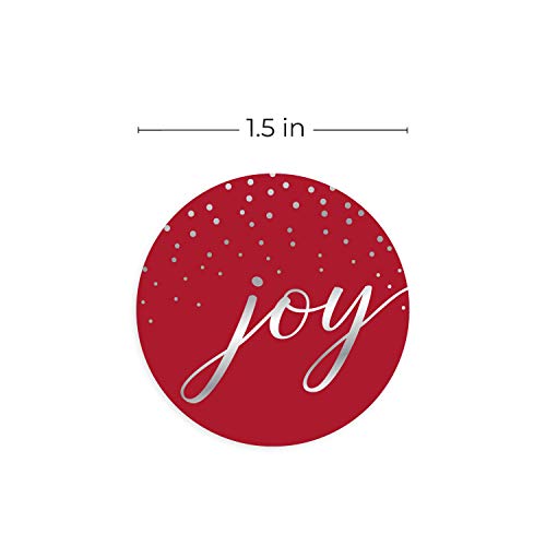 Joy Christmas Stickers / 500 Shiny Holiday Labels / 1.5" Christmas Sticker Envelope Seals/Winter Season Label/Made in The USA
