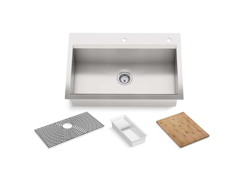 KOHLER K-80084-2PC-NA Task Kitchen Sink, 33"