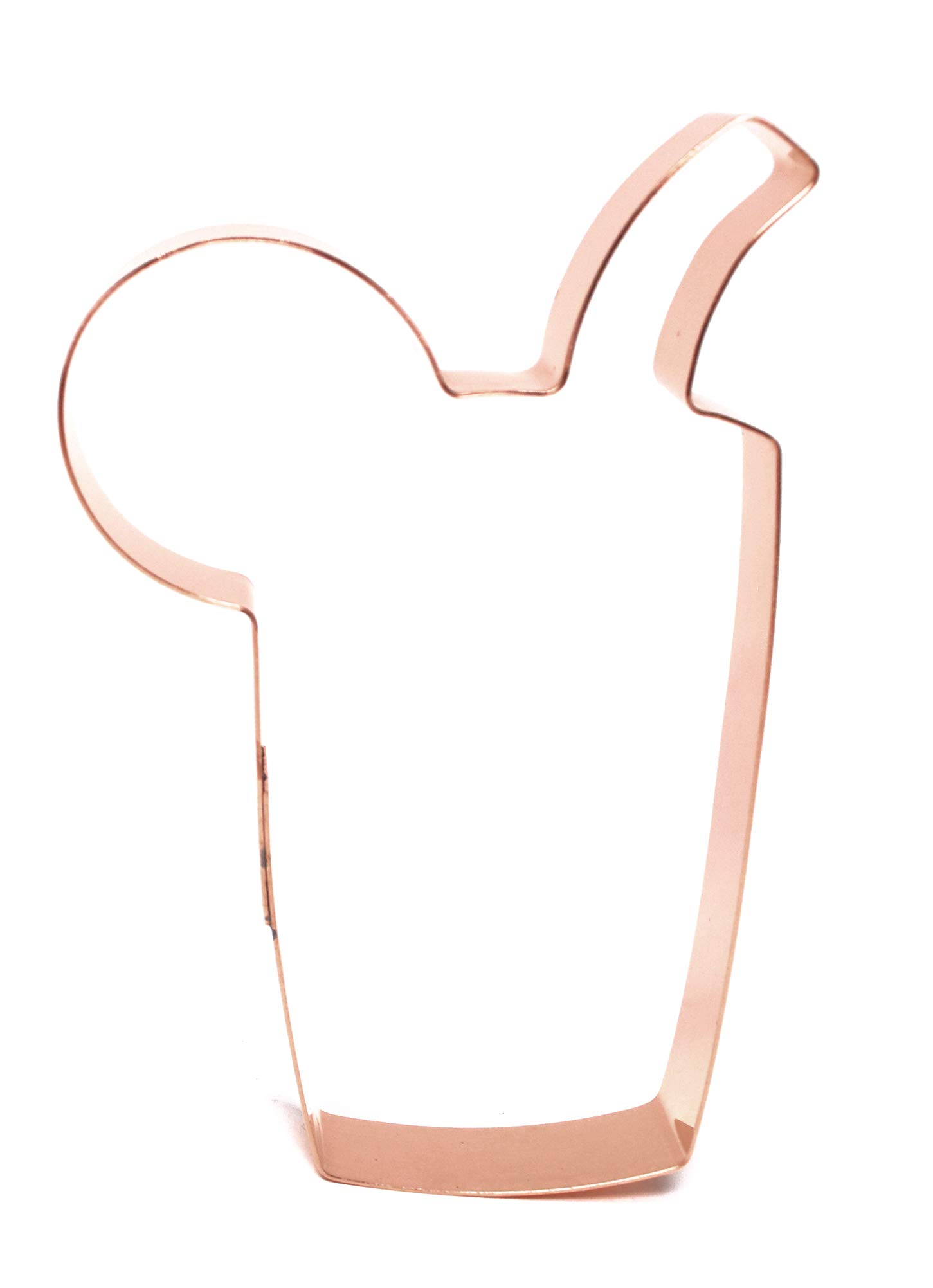 Refreshing Summer Drink Glass with Lemon and Straw Copper Cookie Cutter