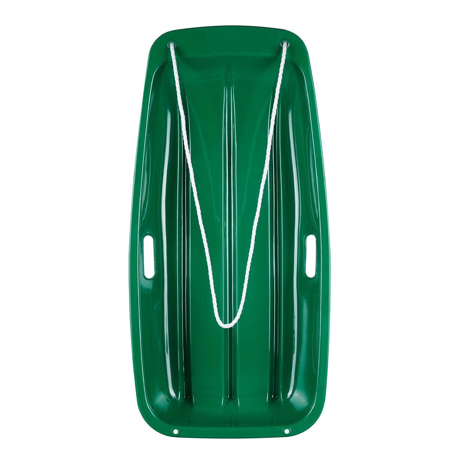Rmiott Classic Plastic Snow Sled Toboggan for Kids Girls Boys Heavy Duty with Pulling Rope, 1-3 Rider Options, Multiple Pack Colors Available (Blue,Green, Pink, Purple and Red)