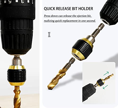 Saipe 2 Pcs 1/4 Inch Hex Shank Drill Bit Extension Screwdriver Bit Holder Extension Rod Self-Locking Drill Bit Holder Quick Release Chuck Adapter Connector Power Drill Tool [60mm Length]