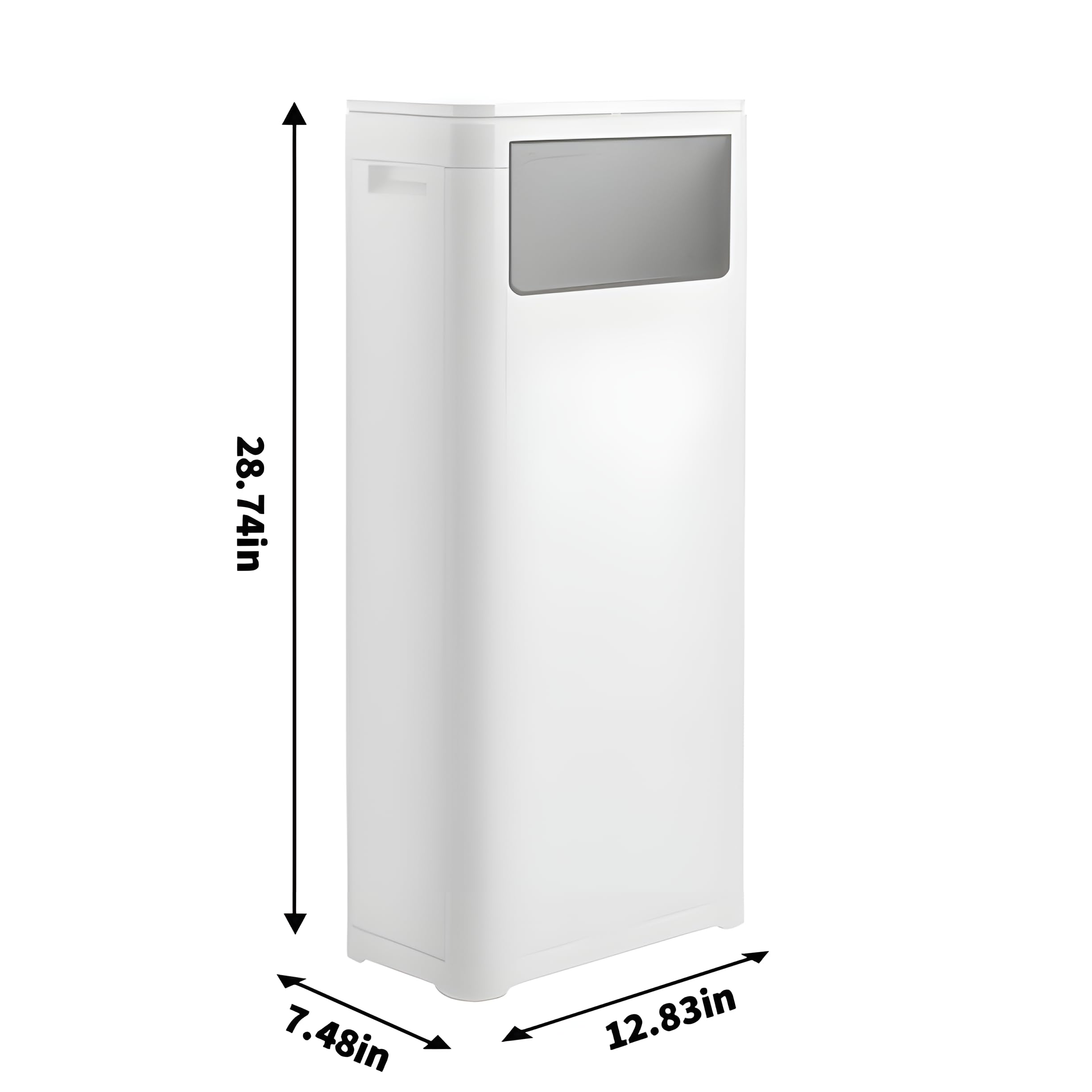 WanWanKa Trash Can with Lid, Large Tall 8 Gallon Commercial Trash Can, Plastic Waste Bin with Press top Lid, White Garbage Can Suitable for Kitchen, Bathroom, Bedroom, Living Room, Office