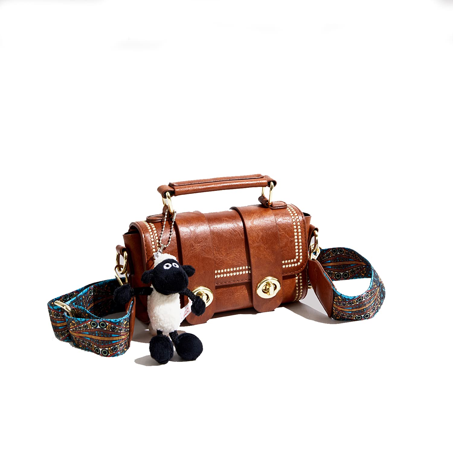 Small Crossbody Bags for Women Cell Phone Purse Suede Handbag with Print Adjustable Shoulder Strap