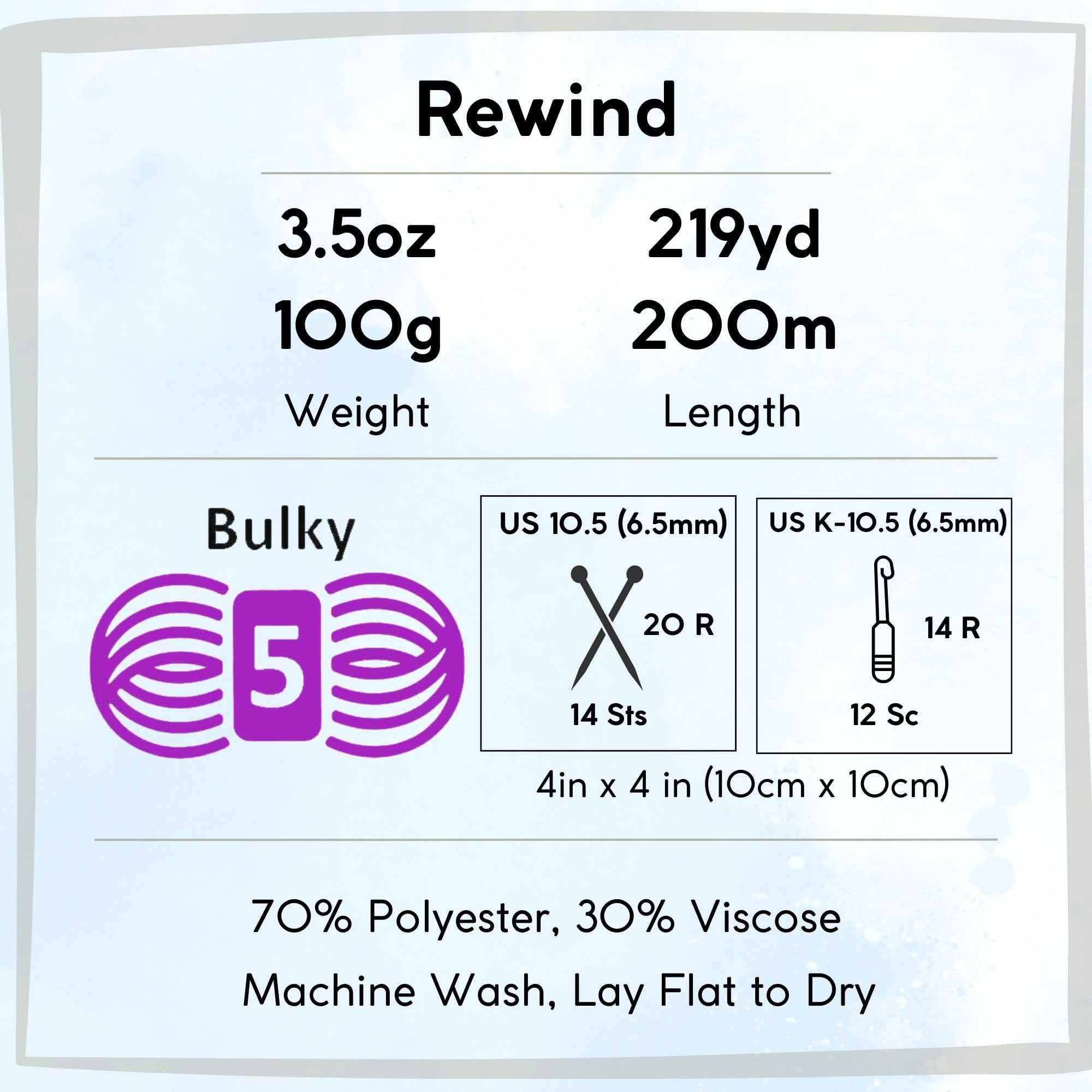 Lion Brand Rewind Willow 523-124 (3-Skeins - Same Dye Lot) Chunky Bulky #5 Polyester, Viscose Yarn for Crocheting and Knitting - Bundle with 1 Artsiga Crafts Project Bag