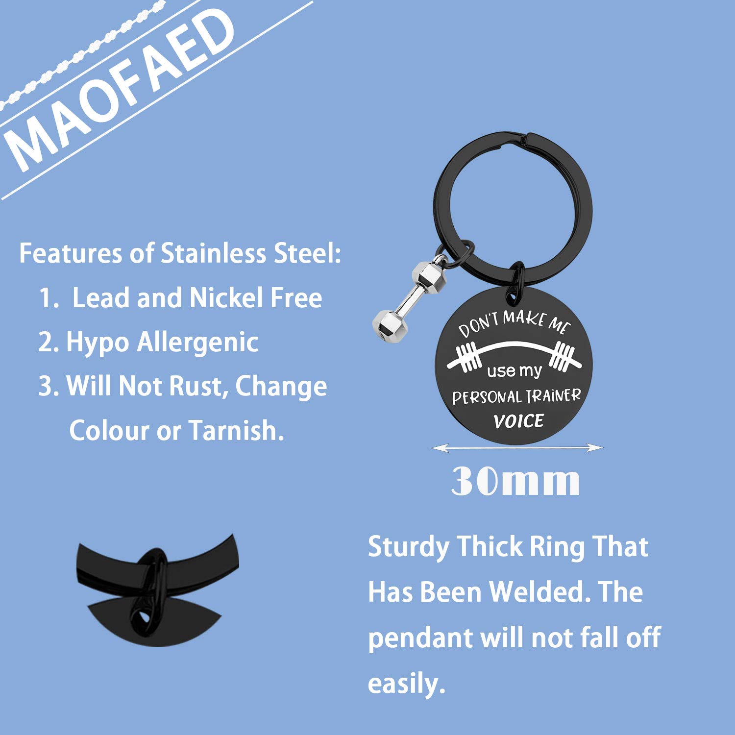 MAOFAED Personal Trainer Gift Workout Gift Fitness Gift Funny Personal Trainer Keychain Gift for Workout Coach (personal trainer black)