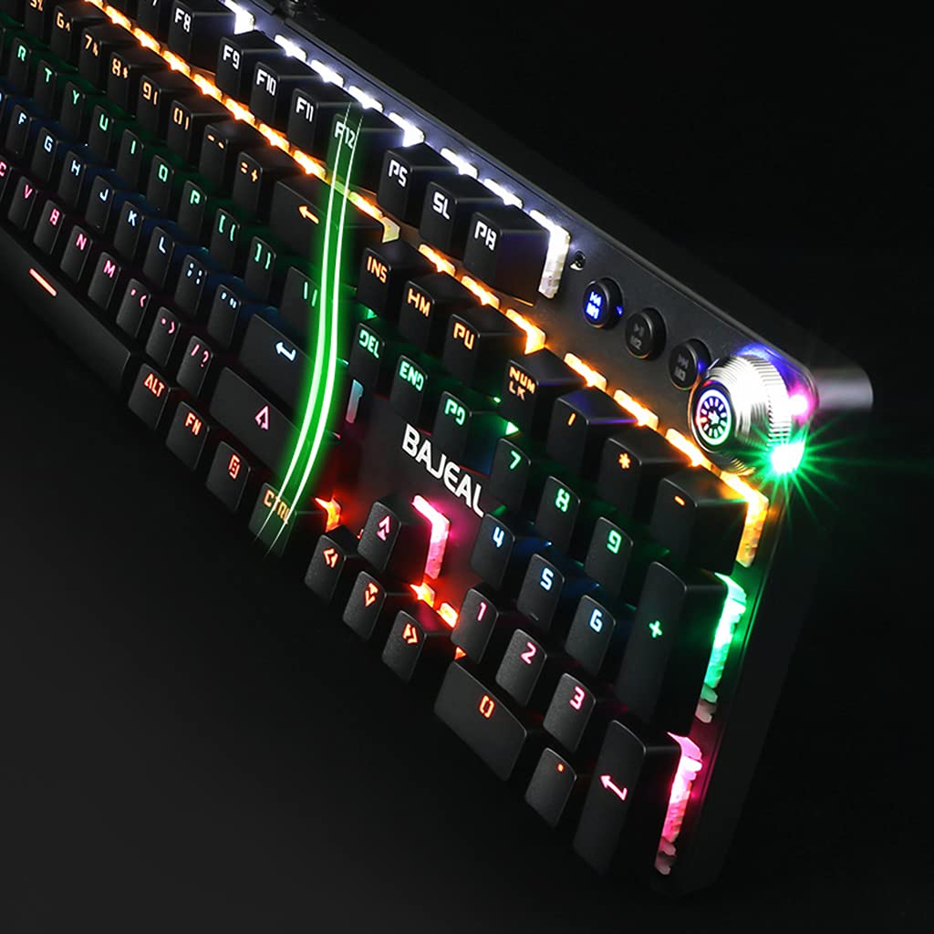 unband 104 Key Mechanical Keyboard RGB Backlight USB Wired Game Keyboard Ergonomic Gaming Keyboard Suitable for PC Gamers