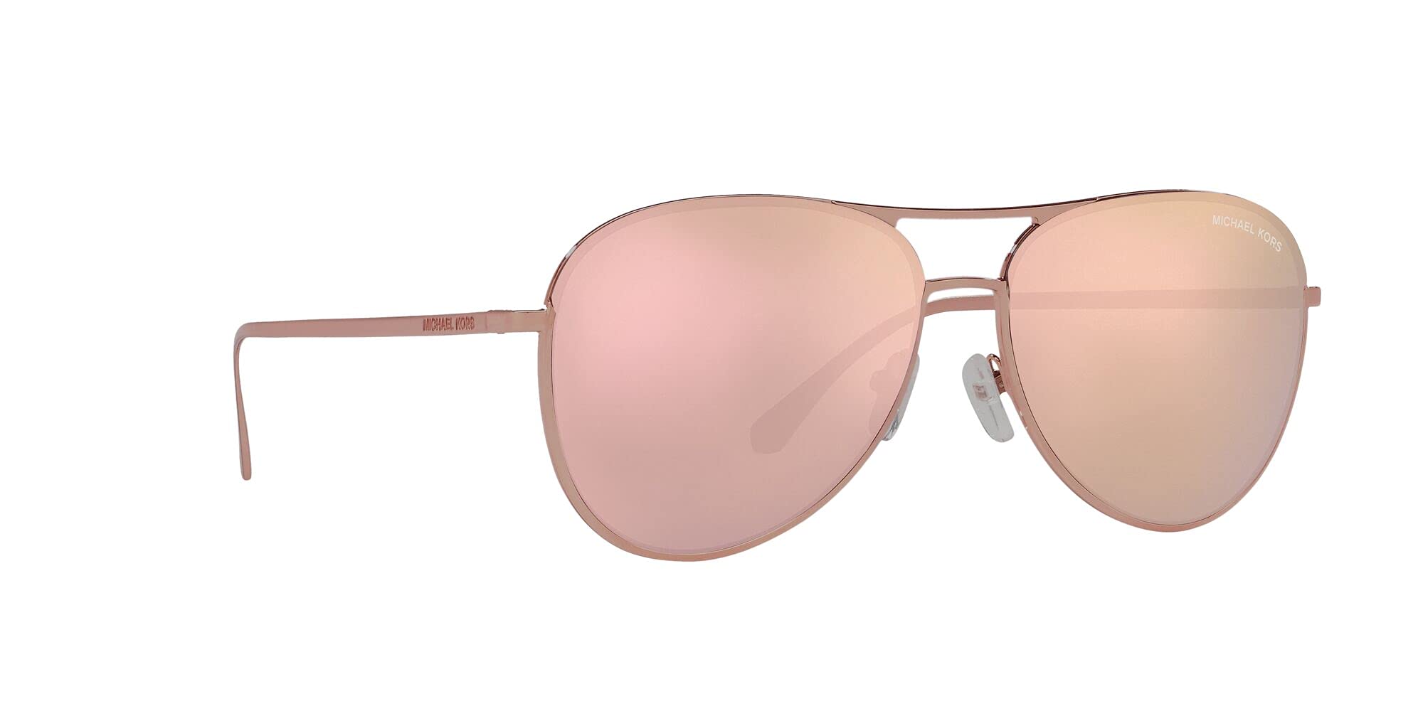 Michael Kors Woman Sunglasses Rose Gold Frame, New Rose Gold Mirror Lenses, 59MM