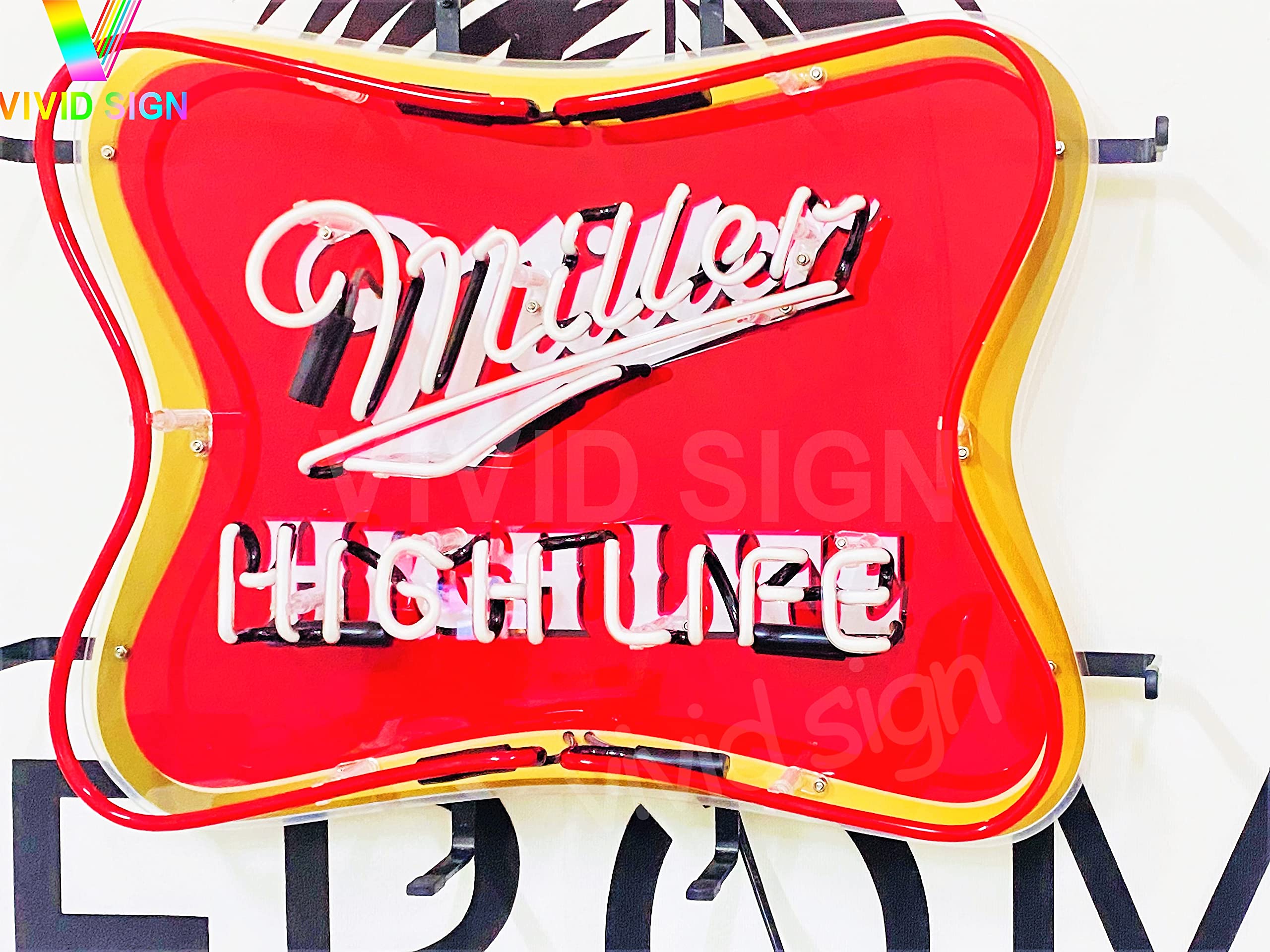 Queen Sense 20"x16" Miller High Lifes Neon Sign Light Lamp with HD Vivid Printing Tech Artwork A120MHLLVVD