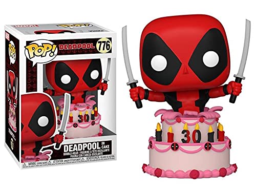 POP Marvel: Deadpool 30th - Deadpool in Cake Funko Vinyl Figure (Bundled with Compatible Box Protector Case), Multicolor, 3.75 inches