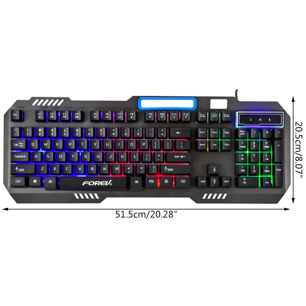 unband USB Wired Mechanical Gaming Keyboard 104Keys RGB Backlit Keyboard with Hand Rest Phone Hoder for PC Gamers (Color : White)
