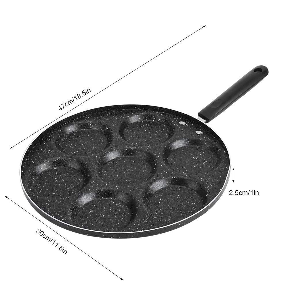 Mumusuki 7 Holes Frying Pan Non Stick Fried Eggs Cooking Pan Burger Kitchen Cookware Household Tool