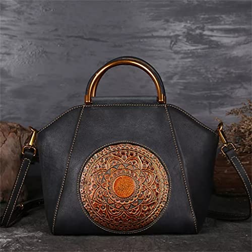 QUUL Chinese Style Women's Handbag Women's Shoulder Bag Women's Bag (Color : C, Size : 25cm-15cm-22cm)
