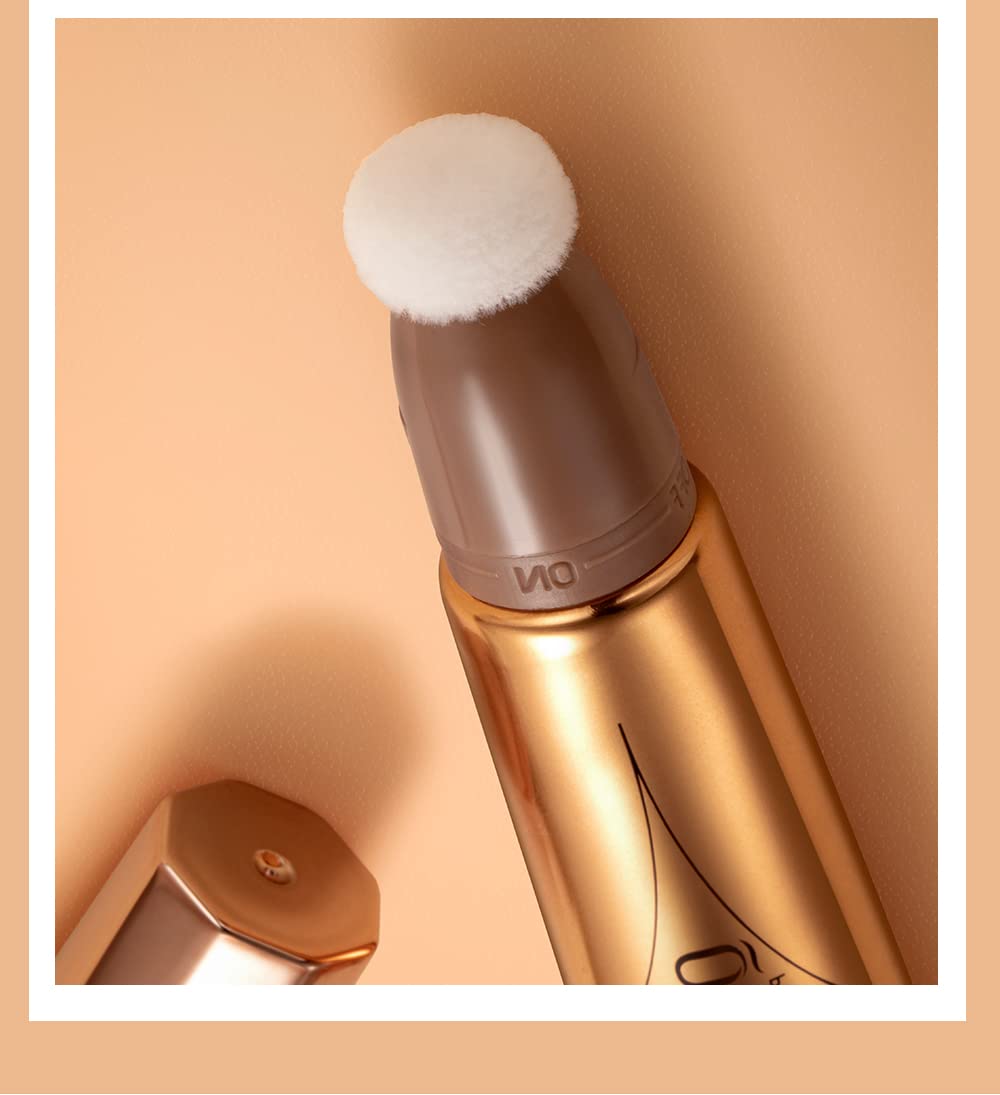 URQT Cream Bronzer Contour Beauty Wand, Highlighter Blush With Cushion Applicator, Liquid Face Makeup Wand Lightweight Natural Super Silky Stick Light (4# Highlight Pearl White)