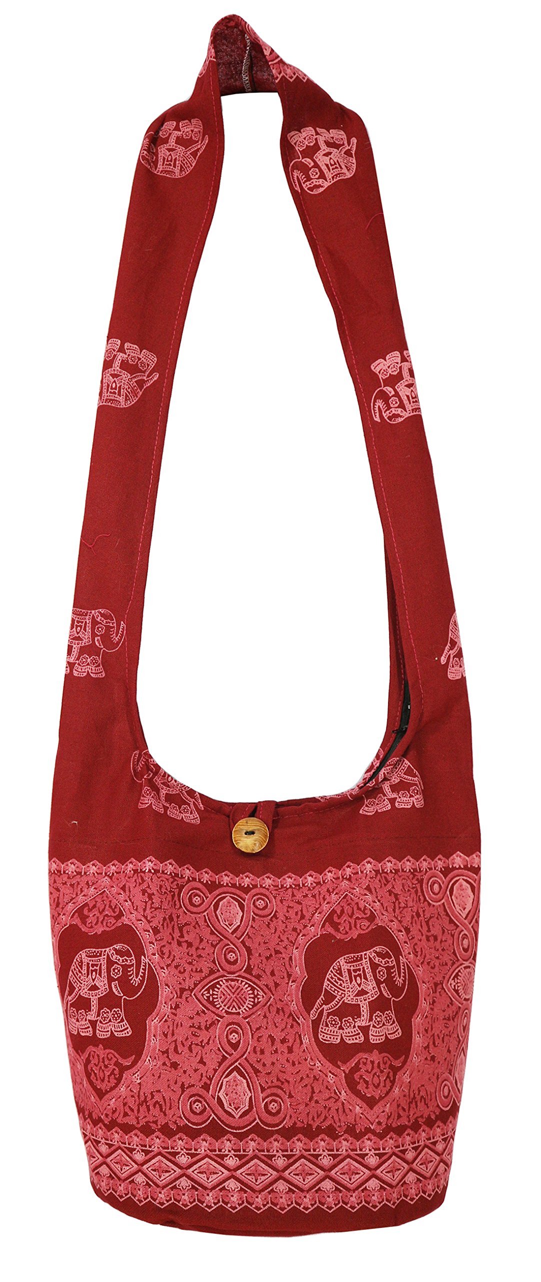 Lovely Creations Hippie Boho New Elephant Crossbody Bohemian Gypsy Sling Shoulder Bag Medium Size (M Olive)