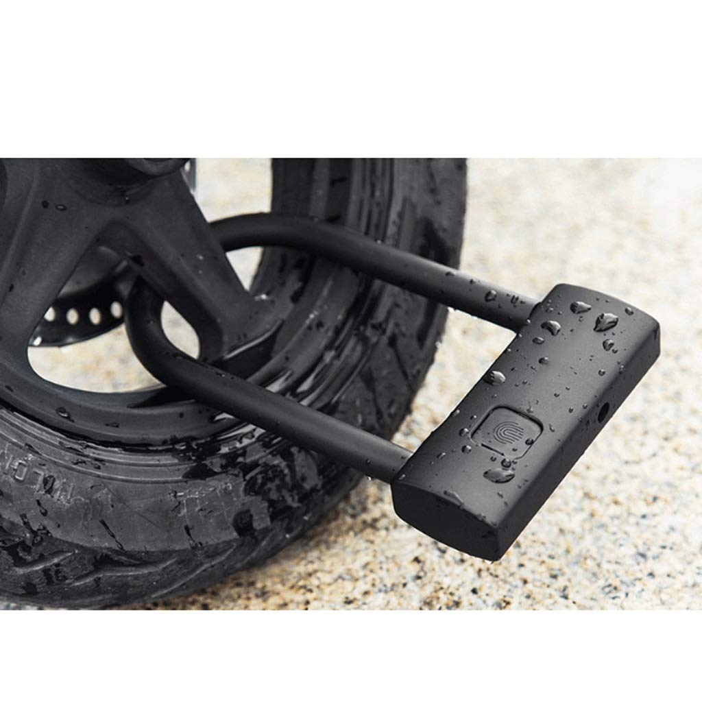 LMNUY u Lock for Bicycle Smart Bicycle U-Lock Fingerprint U-Lock Anti-Theft Lock Multifunctional for Glass Doors Bicycles Motorcycles Bike Lock