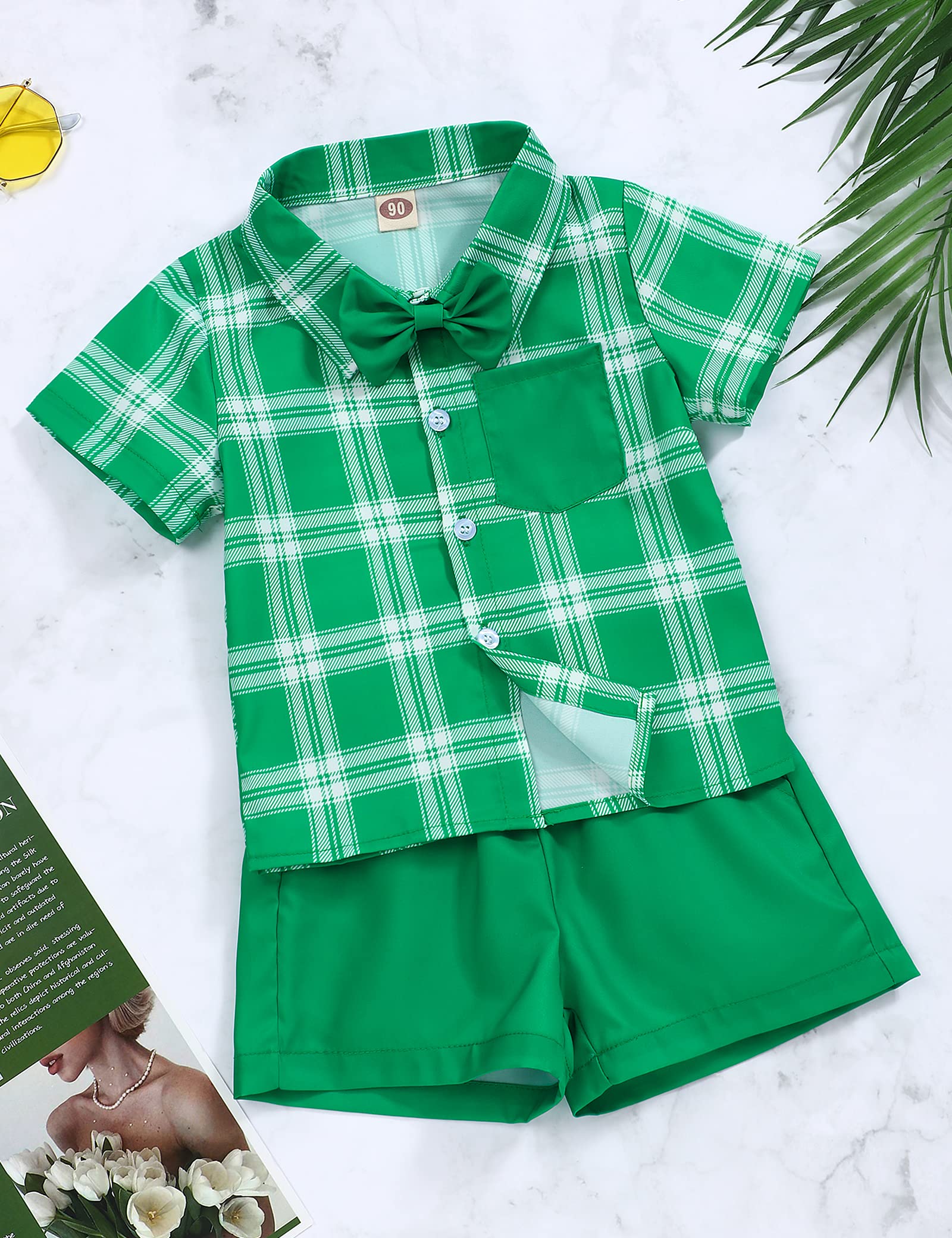 Toddler Baby Boy's St. Patrick's Day Outfits Decal Shirt With Green Short Pant Boys Summer Clothes