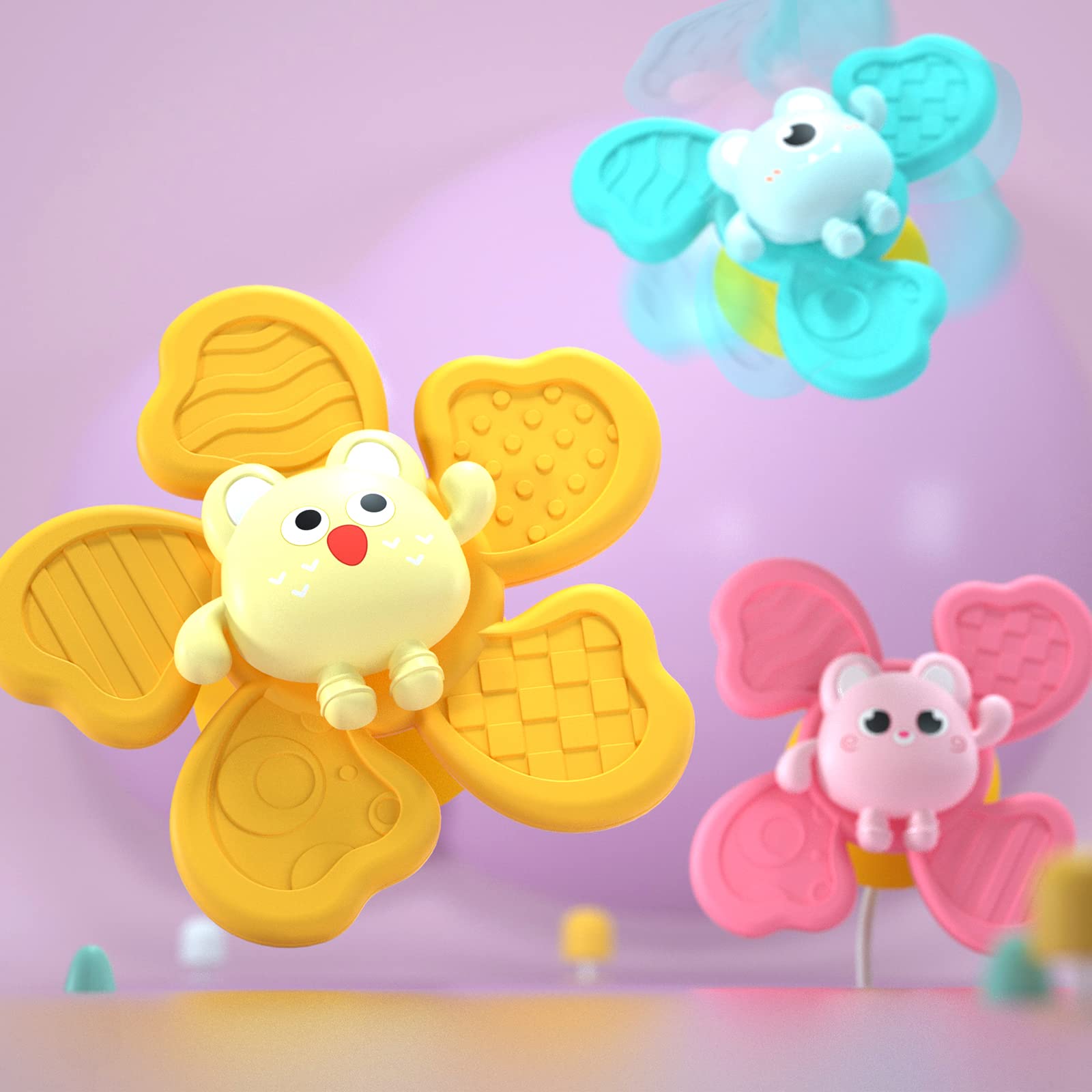 SITIEPA Suction Cup Spinner Toys Simple Fidget Toy Stress Relief Sensory Spinning Toys for Toddler…