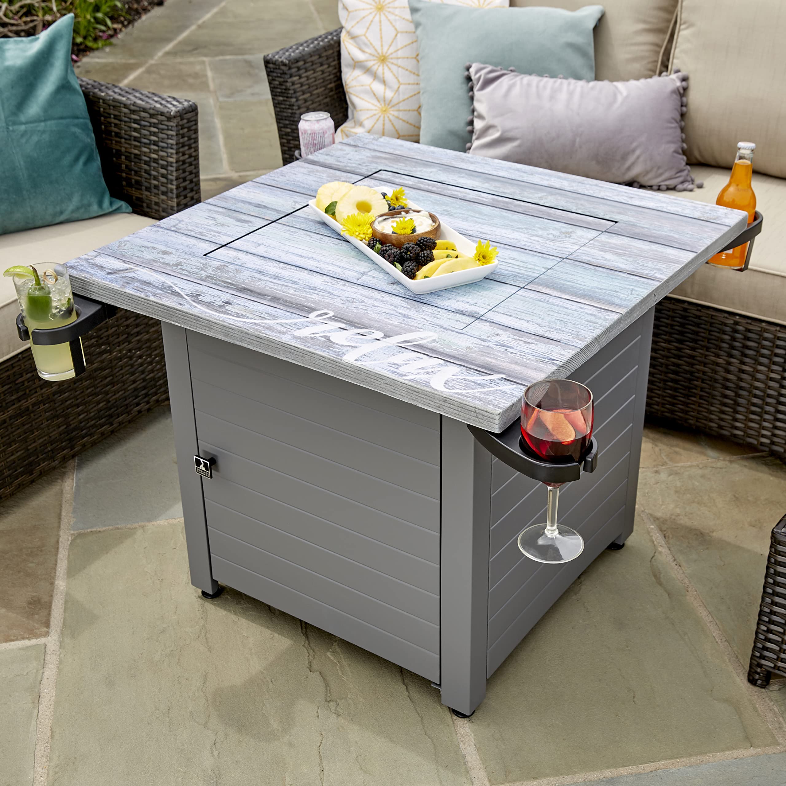 Relax Gray 30β Square Gas Fire Table